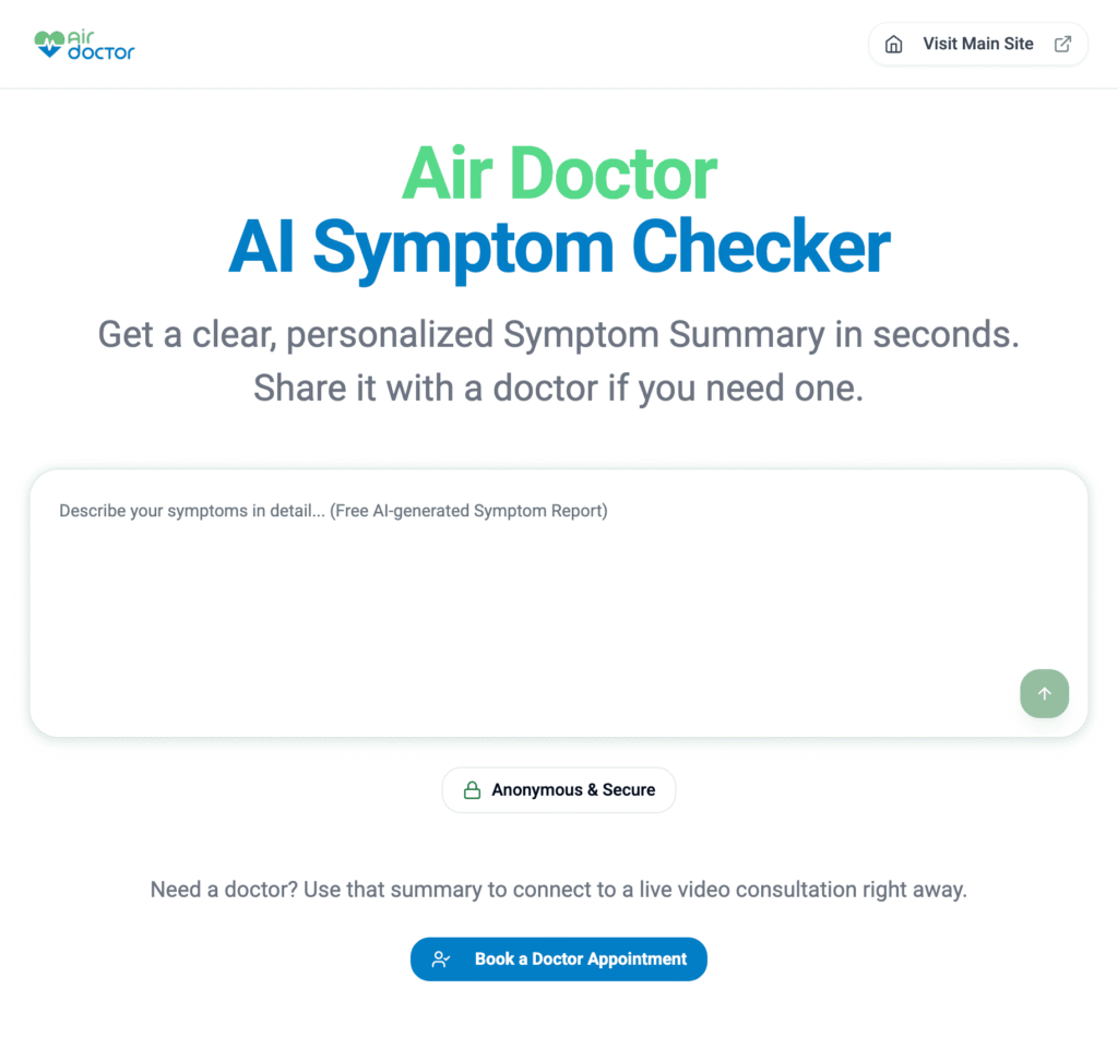 AI Symptom Checker vs. Telemedicine: When to Use Each - Air Doctor
